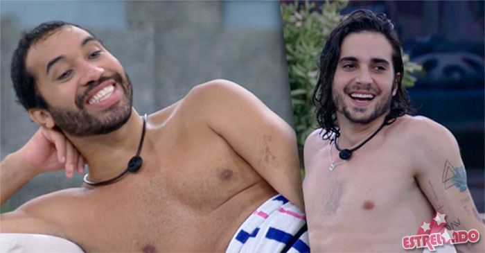 Fiuk e Gilberto dão selinho e pulam sem roupa na piscina após escaparem ... Fiuk e Gilberto dão selinho e pulam sem roupa na piscina após escaparem ...
