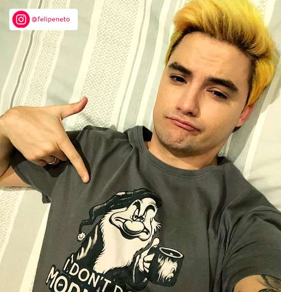 Verde, Roxo, Laranja, Rosa... Relembre os cabelos que Felipe Neto já ...