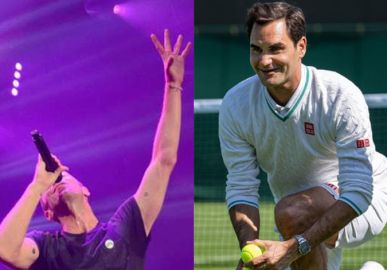 Em momento inédito, Roger Federer sobe ao palco para cantar com ...